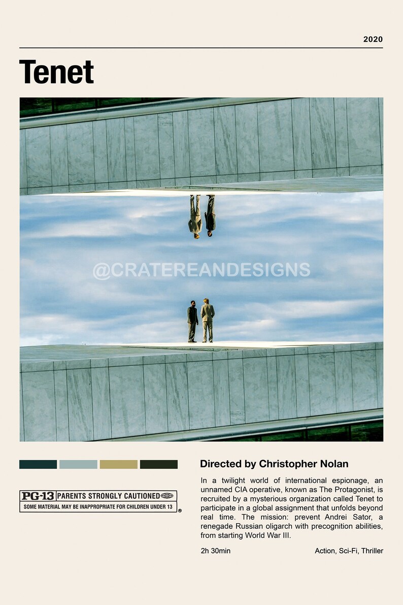 Tenet Minimal Conceptual Color Palette Movie Poster - Etsy