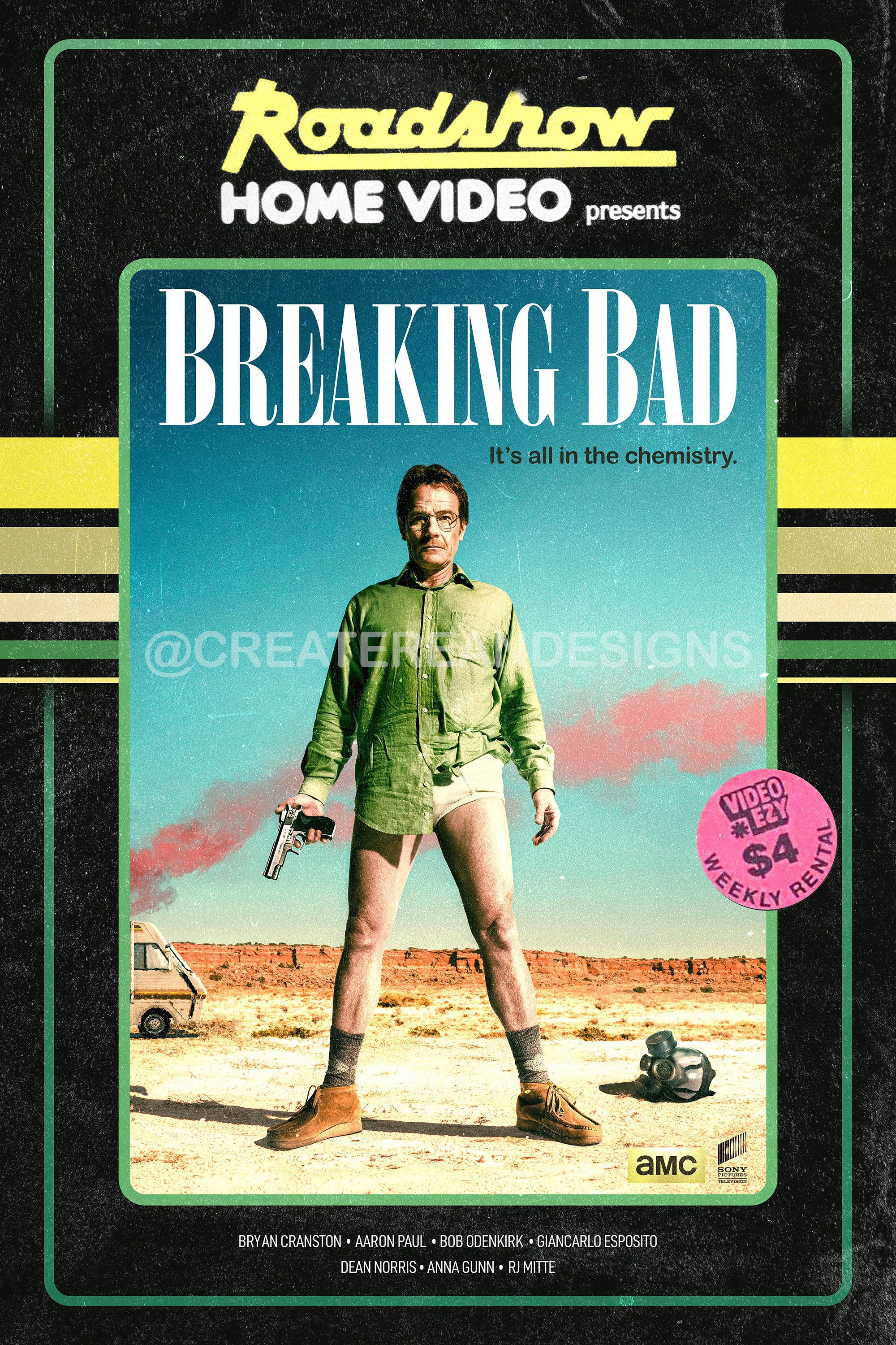 Breaking Bad | VHS, 90s, TV Series Poster Designed & Sold By Bounty Milky