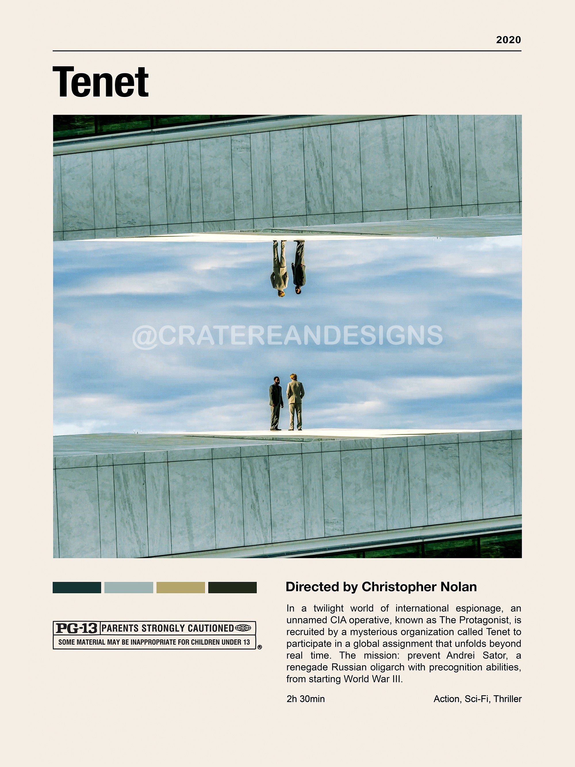 Tenet Minimal Conceptual Color Palette Movie Poster - Etsy