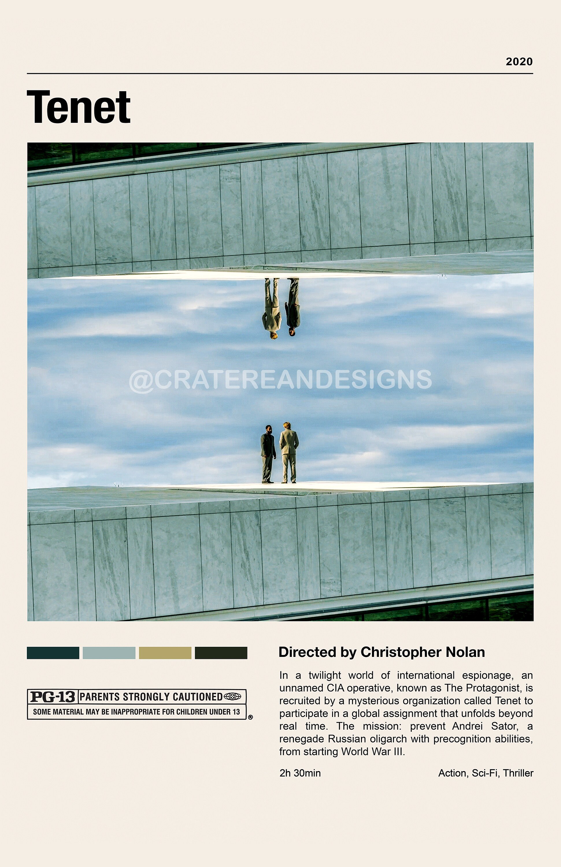 Tenet Minimal Conceptual Color Palette Movie Poster - Etsy