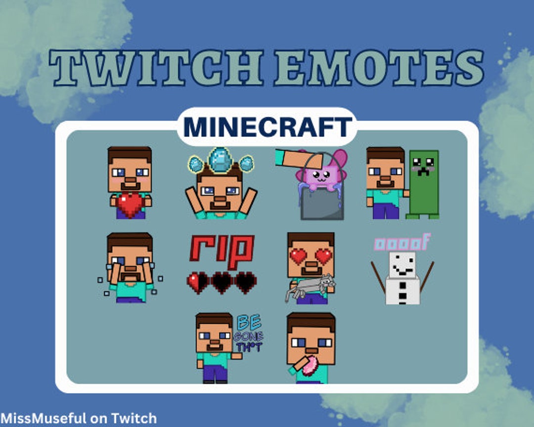 Minecraft Twitch Emotes:custom Minecraft Icons Chat - Etsy