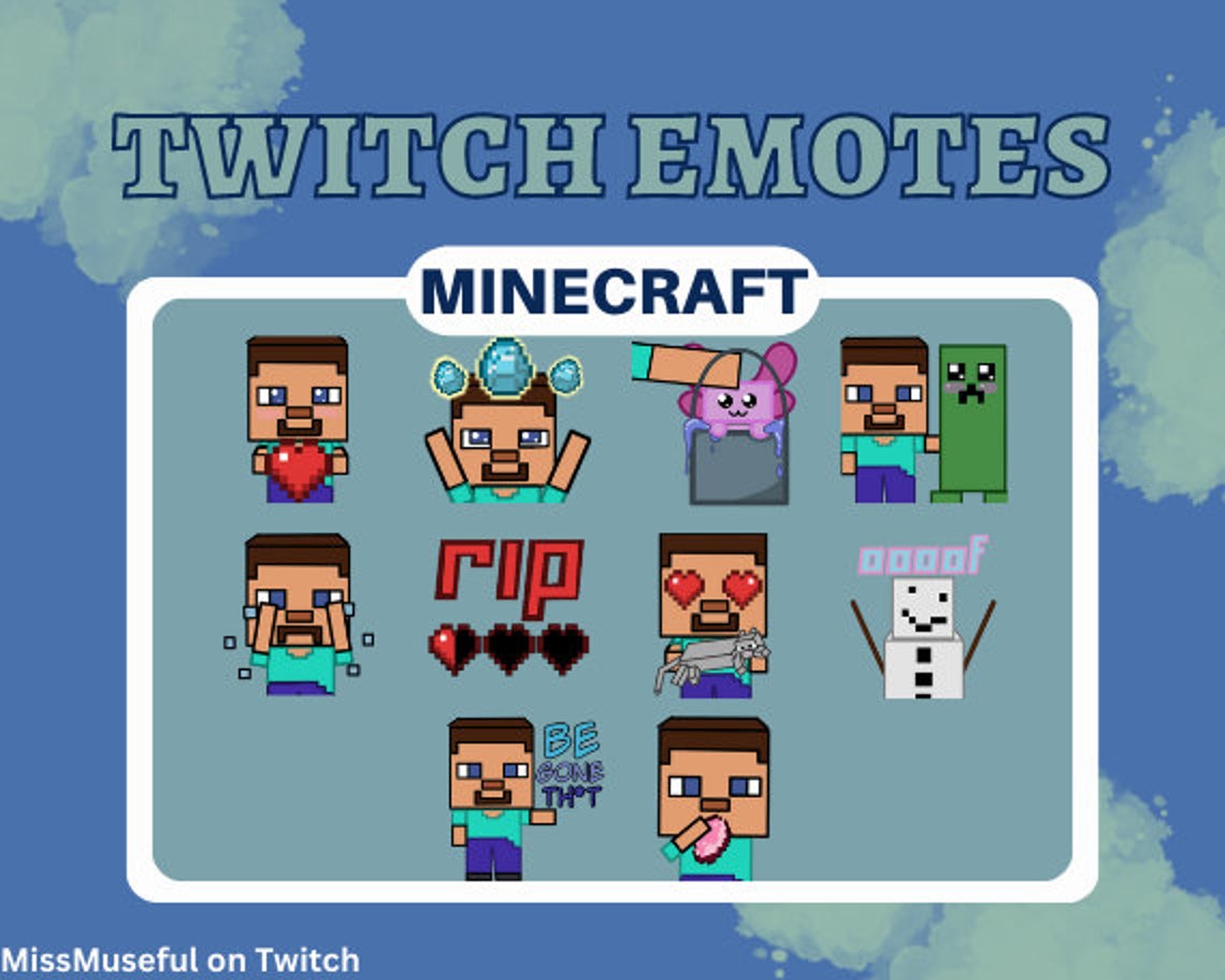 Minecraft Twitch Emotes:custom Minecraft Icons Chat - Etsy
