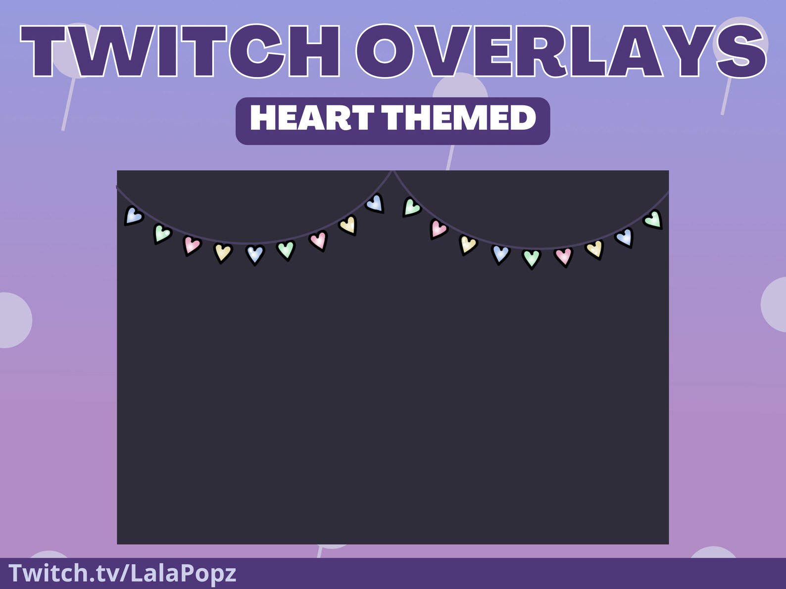 Adorable Animated Heart Themed Overlays for Game/cam on Twitch | Etsy