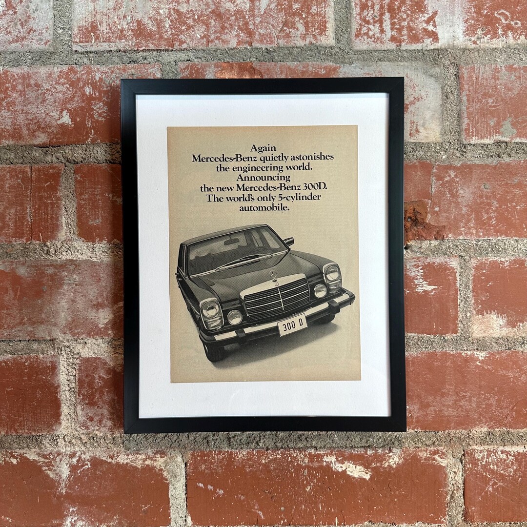 Mercedes Benz 300D Original Car Advertisement From 1970s | Mounted in ...