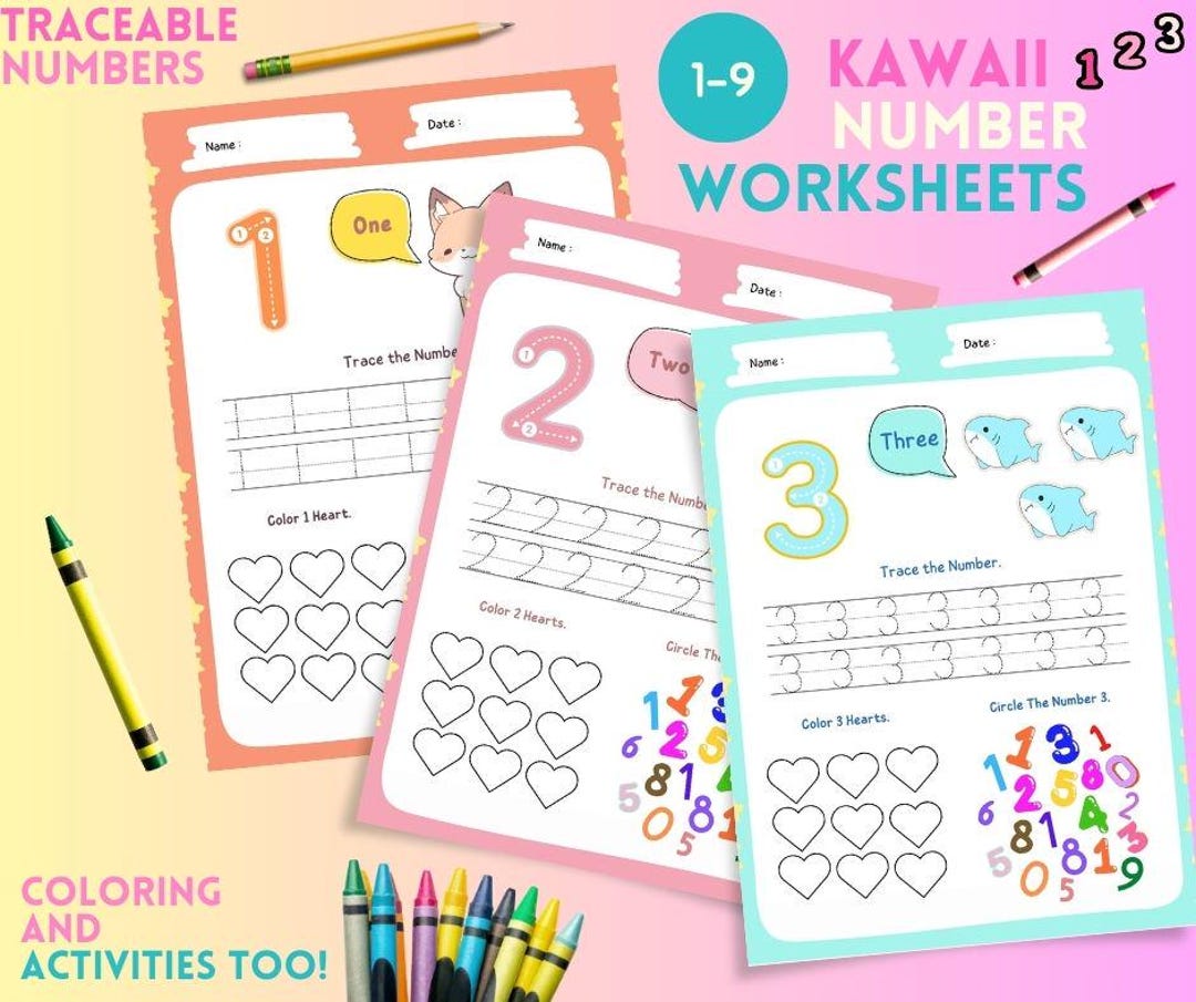Traceable Number Worksheets for Kids - Fun Learning Printable ...
