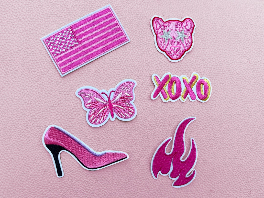 Hot Pink Teen Girl Iron on Patches Pink American Flag - Etsy