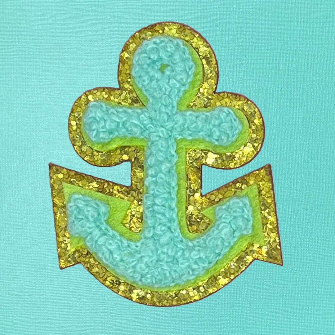 Anchor Chenille Self-adhesive Patch, Iron-on Tropical Vacation, Summer Patch, DIY Sticky Patch ...