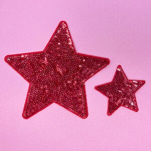 Red Sequin Star Iron-on Patch, Large 5" Star or Small 2.5" Star - Etsy