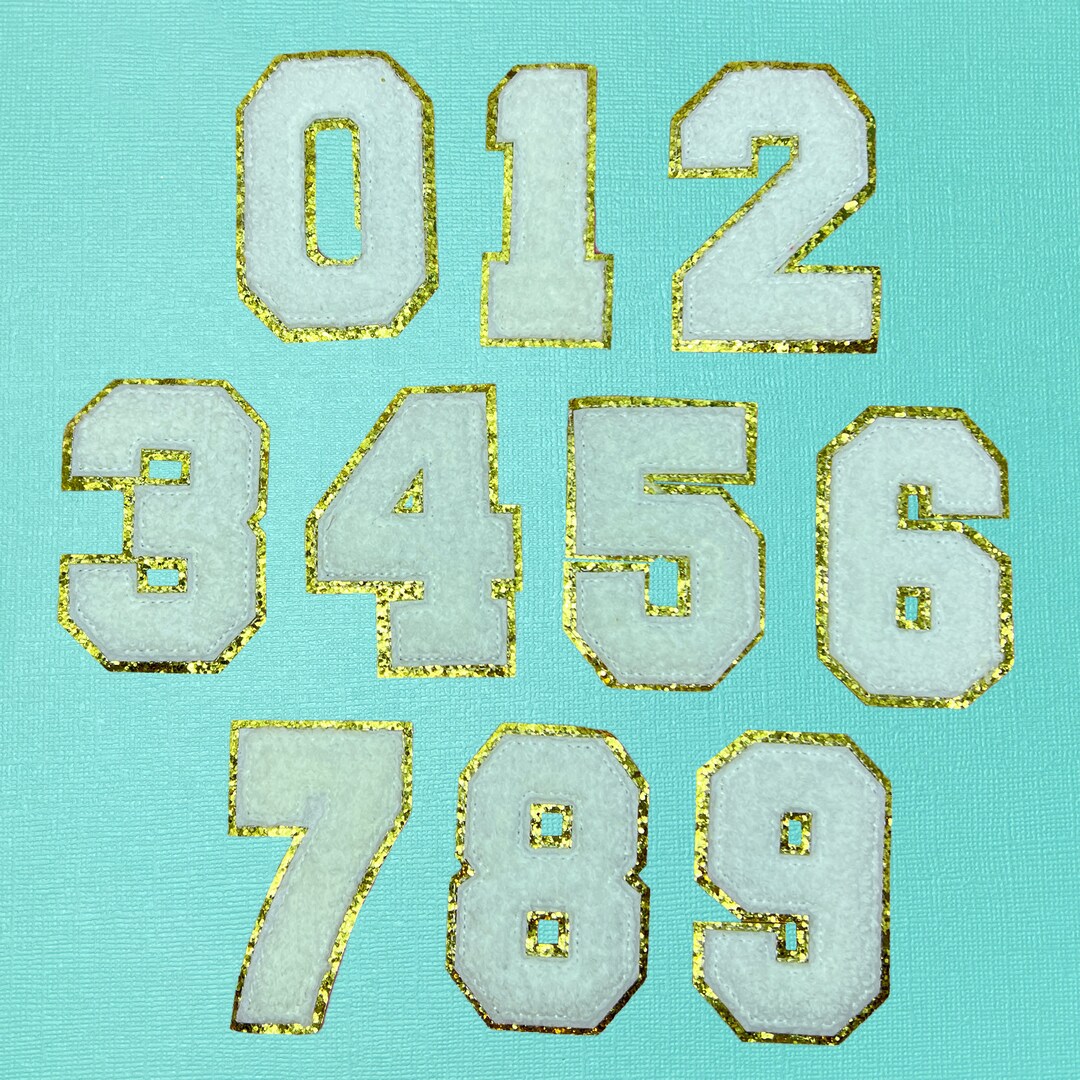 Fluffy Chenille Number Patch, Iron-on Varsity Number, Use on Jackets ...