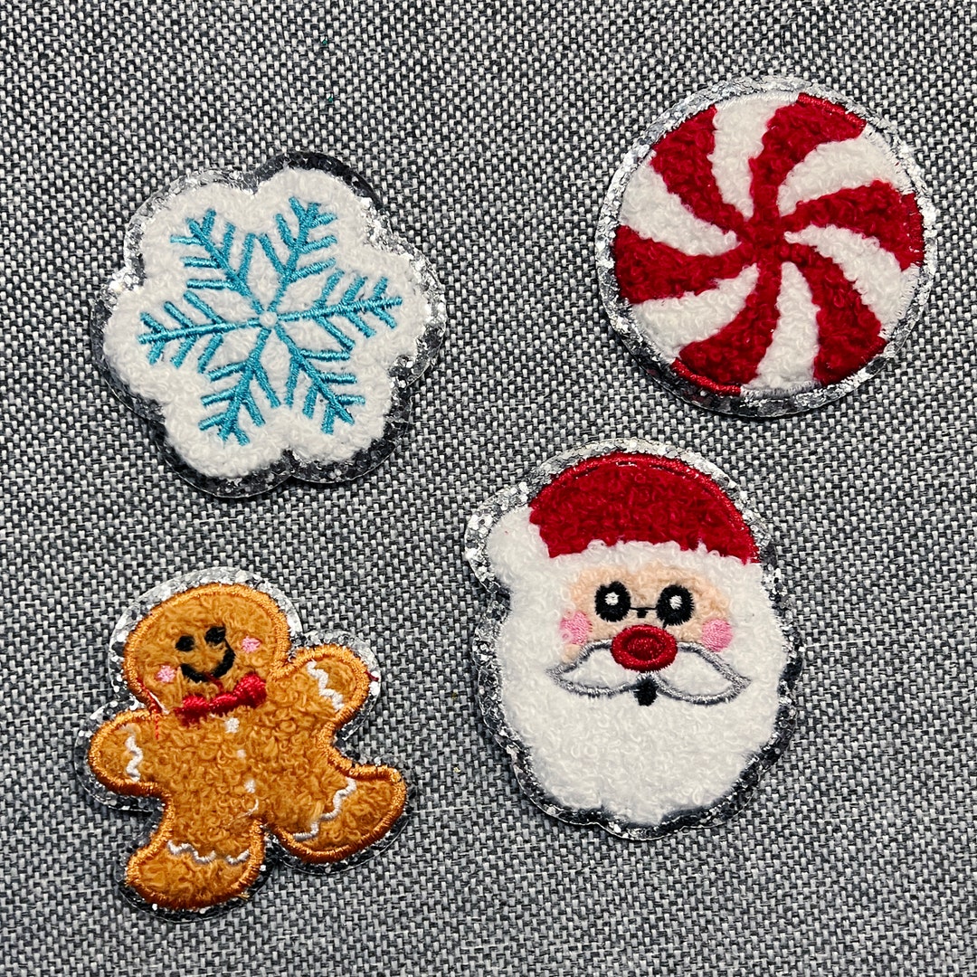 Christmas Chenille Iron-on Patches, Holiday DIY Patches, Christmas ...