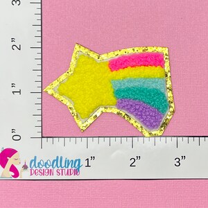 Shooting Star Chenille Iron on Patch With Rainbow, 2" X 3" - Etsy