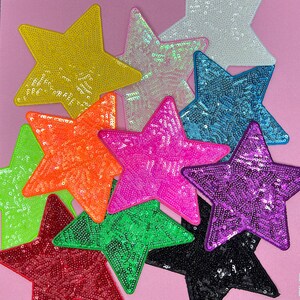Red Sequin Star Iron-on Patch, Large 5" Star or Small 2.5" Star - Etsy