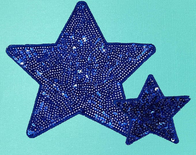 Royal Blue Sequin Star Iron-on Patch, Large 5" Star or Small 2.5" Star - Etsy