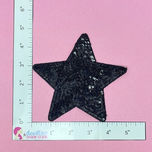 Black Sequin Star Iron-on Patch, Large 5" Star or Small 2.5" Star - Etsy