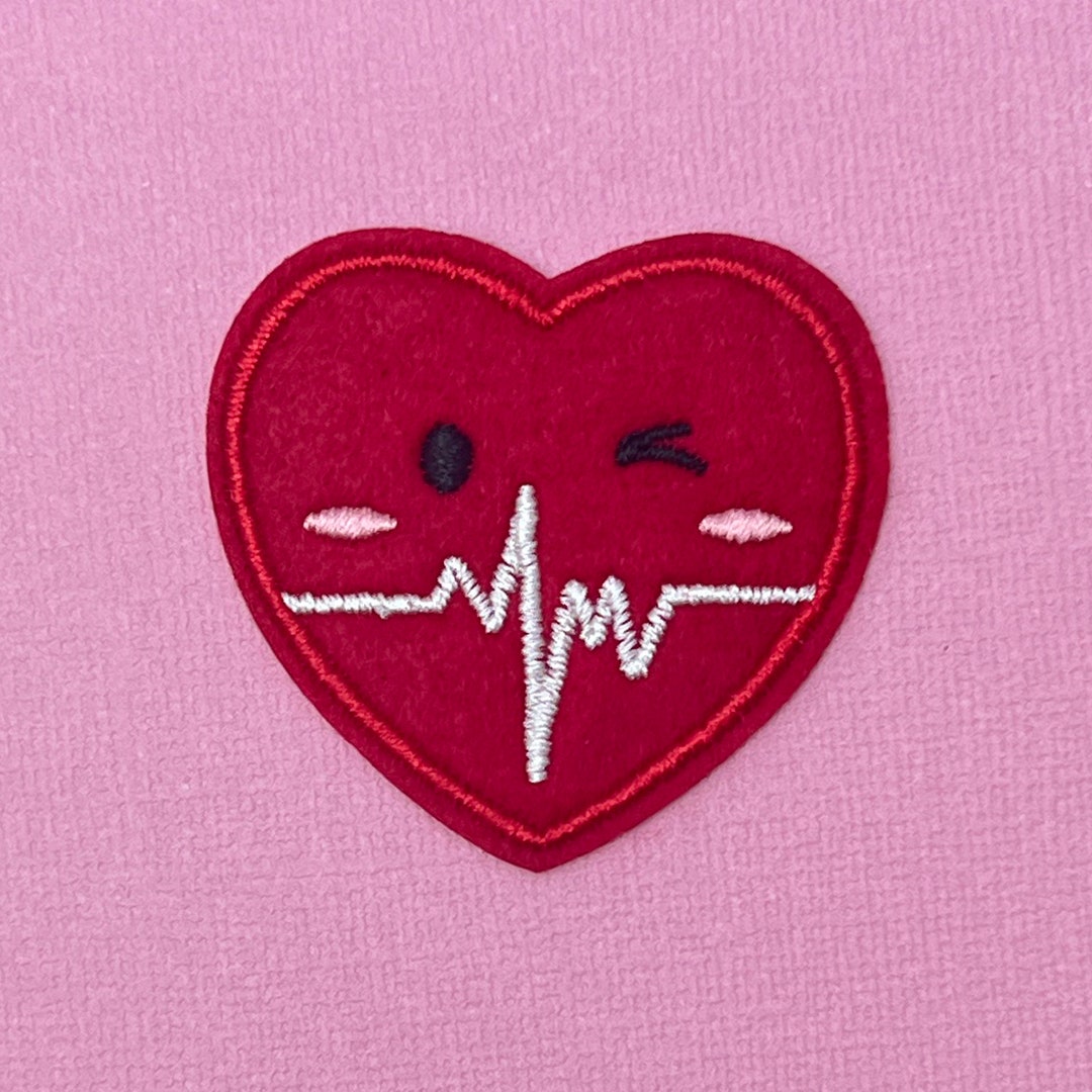 Heartbeat Heart Embroidery Iron on Patch, Nurse and Doctor Gift Iron-on ...