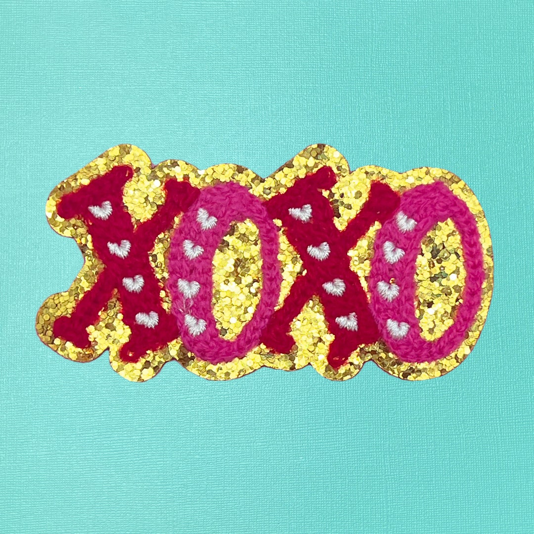 XOXO Pink Valentines Day Chenille Iron on Patch - Etsy