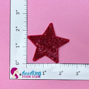 Red Sequin Star Iron-on Patch, Large 5" Star or Small 2.5" Star - Etsy