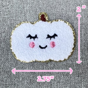 Halloween Chenille Iron-on Patches, Autumn Patches, Fall Decor, Smiling Ghosts and Pumpkins - Etsy