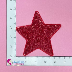 Red Sequin Star Iron-on Patch, Large 5" Star or Small 2.5" Star - Etsy