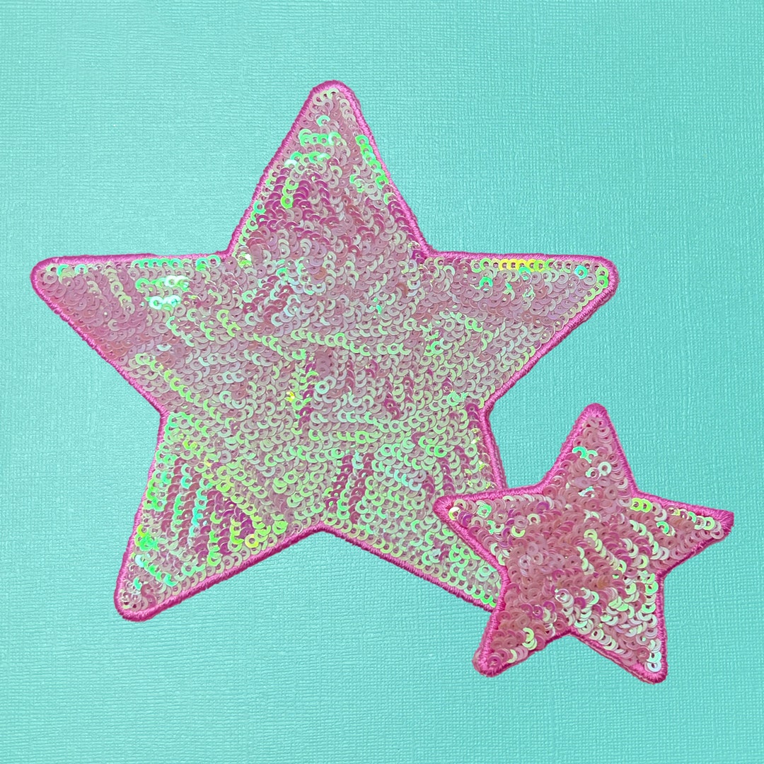 Pink Sequin Star Iron-on Patch: Large or Small Size - Etsy