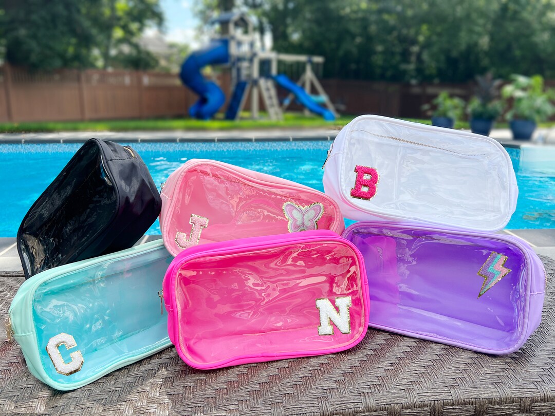 Personalized Clear Front Pouch Large Nylon Makeup Pouch - Etsy