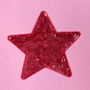 Red Sequin Star Iron-on Patch, Large 5 Star or Small 2.5 Star - Etsy