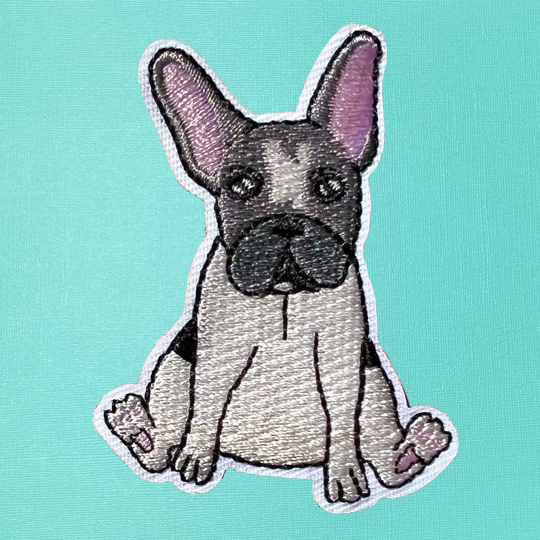French Bulldog Embroidered Iron-on Patch, VSCO Girl Patch, 2" X 2.5" - Etsy