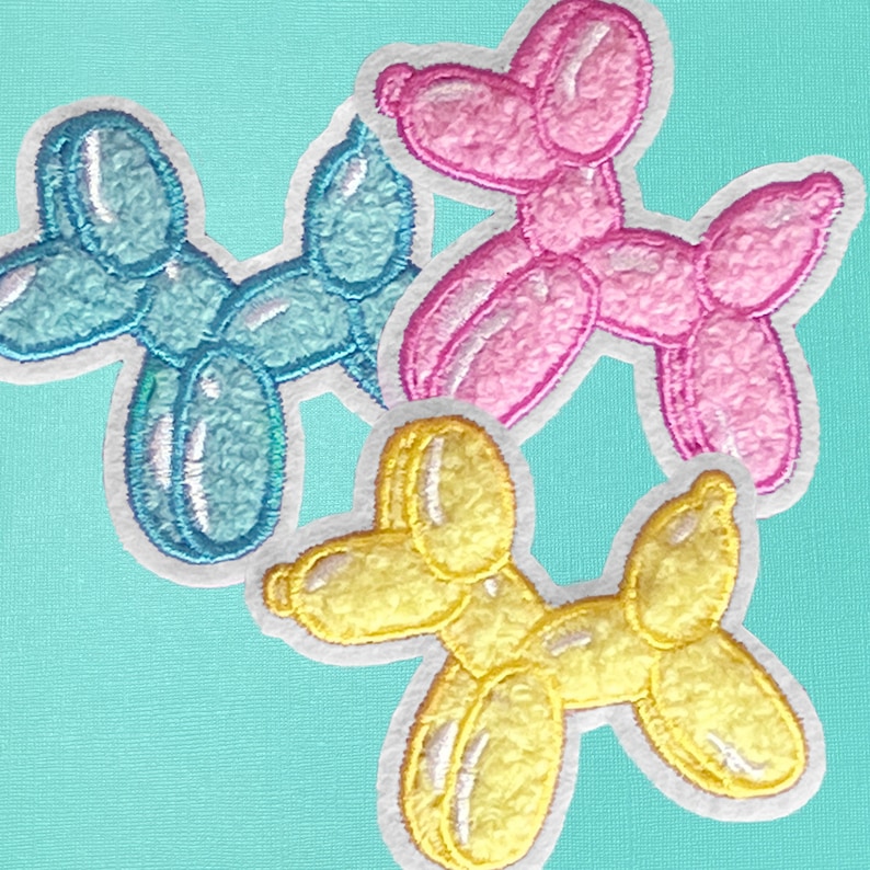 Poodle Balloon Dog Chenille Iron on Patch - Etsy