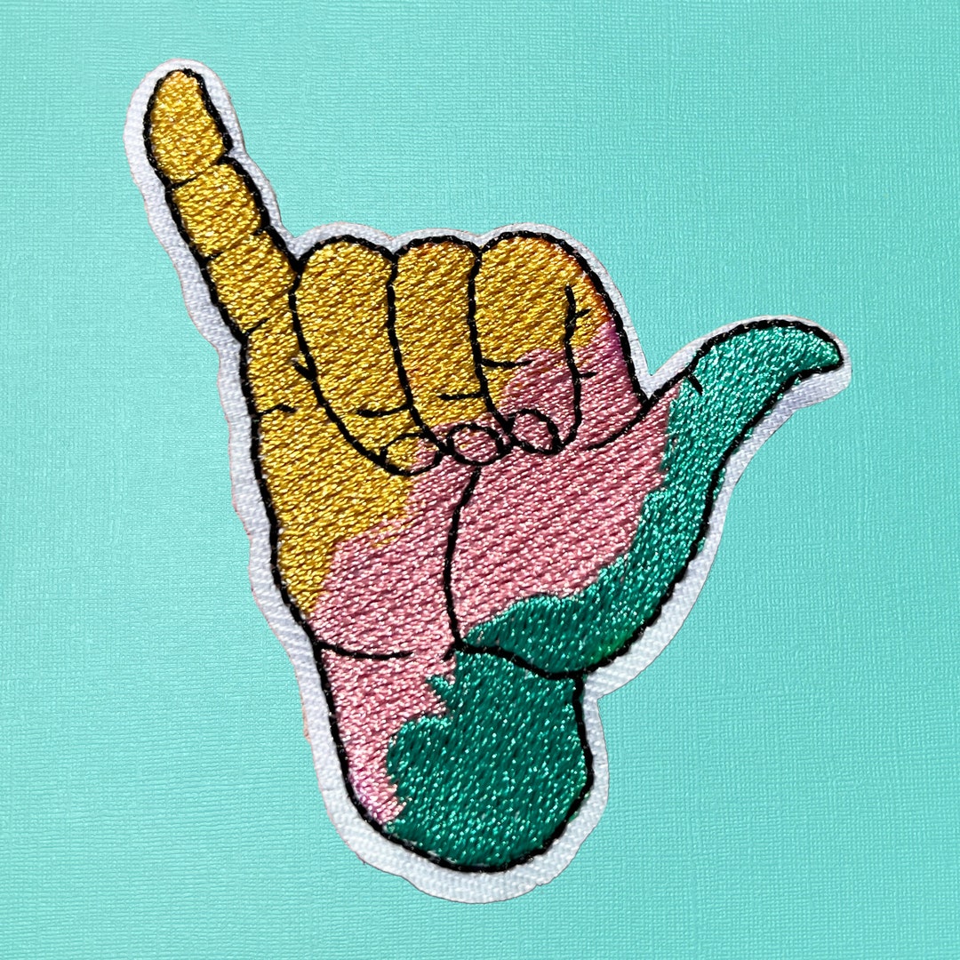 Hawaiian Shaka Hand Sign Embroidered Iron-on Patch, VSCO Girl Patch ...