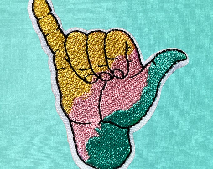 Hawaiian Shaka Hand Sign Embroidered Iron-on Patch, VSCO Girl Patch ...