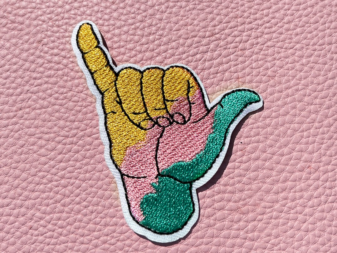 Hawaiian Shaka Hand Sign Embroidered Iron-on Patch, VSCO Girl Patch ...