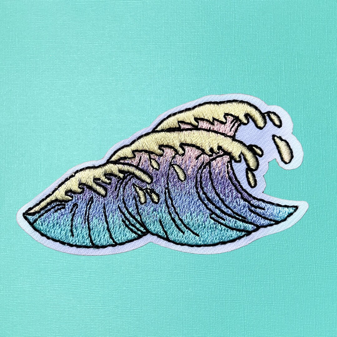 Beach Wave Iron on Patch, VSCO GIRL Patch, Surfing Beach Summer ...