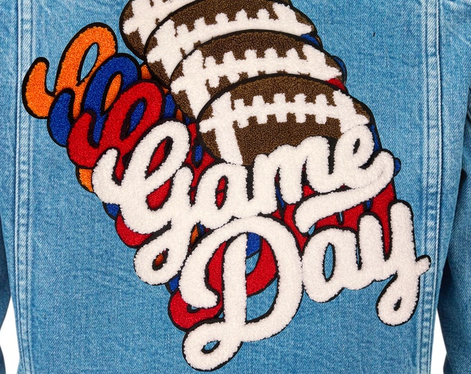 Game Day, Chenille Patch, Iron on Patch, Football Game Day Iron-on Patch, Large Patch, School ...