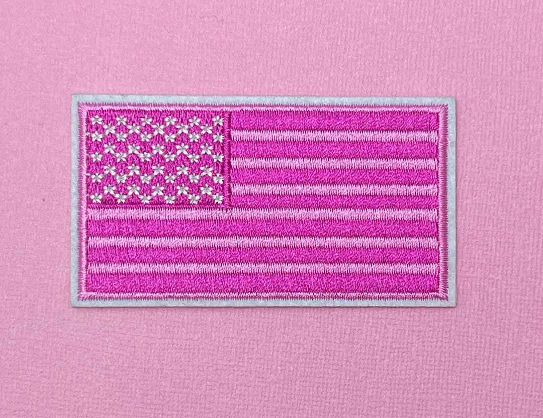 Hot Pink American Flag Iron on Patch - Etsy