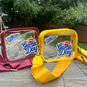 Orange Game Day Clear Stadium Bag, Option to Add Custom Chenille Letter ...