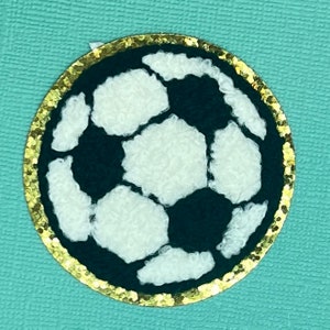 Sports Balls Chenille Patch: Self-adhesive Iron-on With Gold Glitter - Etsy