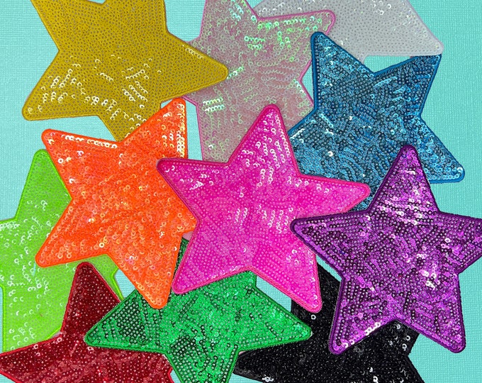 Large Sequin Star Iron-on Patch 5" - Etsy