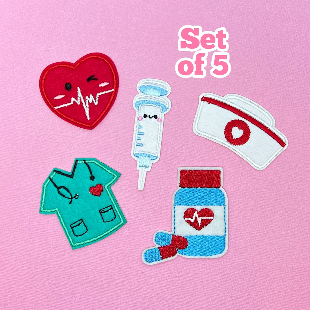 Nurse Scrubs Embroidery Iron on Patches, Nurse Gift Iron-on Patches ...