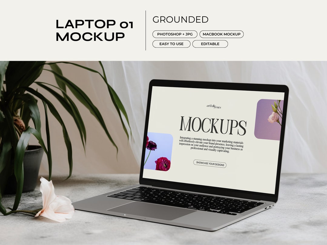 Laptop Mockup PSD | Website Mockup, Computer Mockup, Digital Planner ...