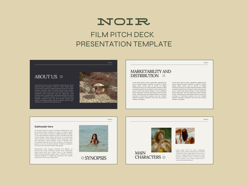 Noir | Film Pitch Deck Template for Filmmakers | Fundraising | Drama ...
