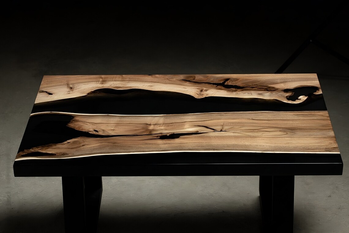 Customizable Wooden Table With Stunning Epoxy Resin Design - Unique ...
