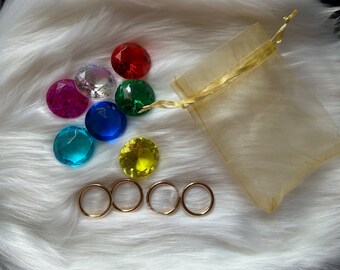 Sonic 7 Chaos Emeralds crystal and Power Rings IN A GIFT - Etsy