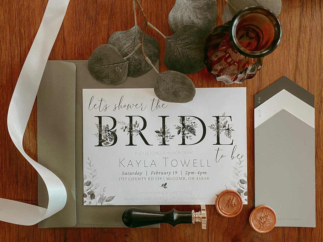 Bridal Shower Invitations | Personalized Digital Download - Etsy