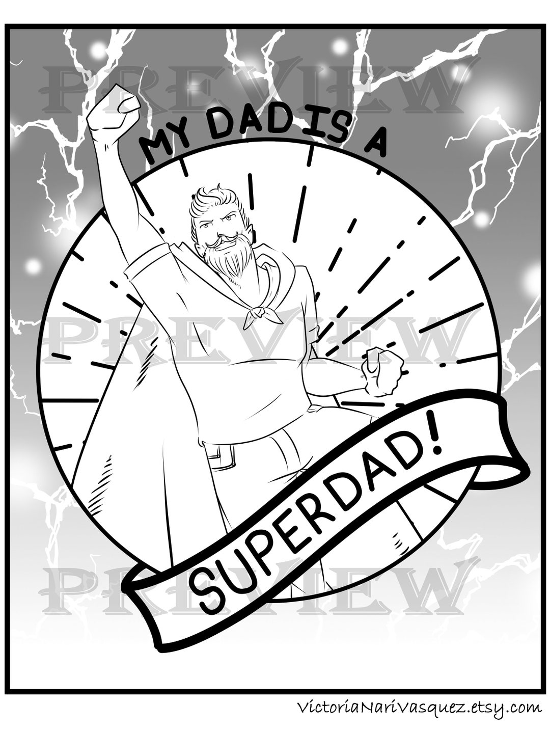 Superdad Coloring Pages (2 PAGES) - Etsy