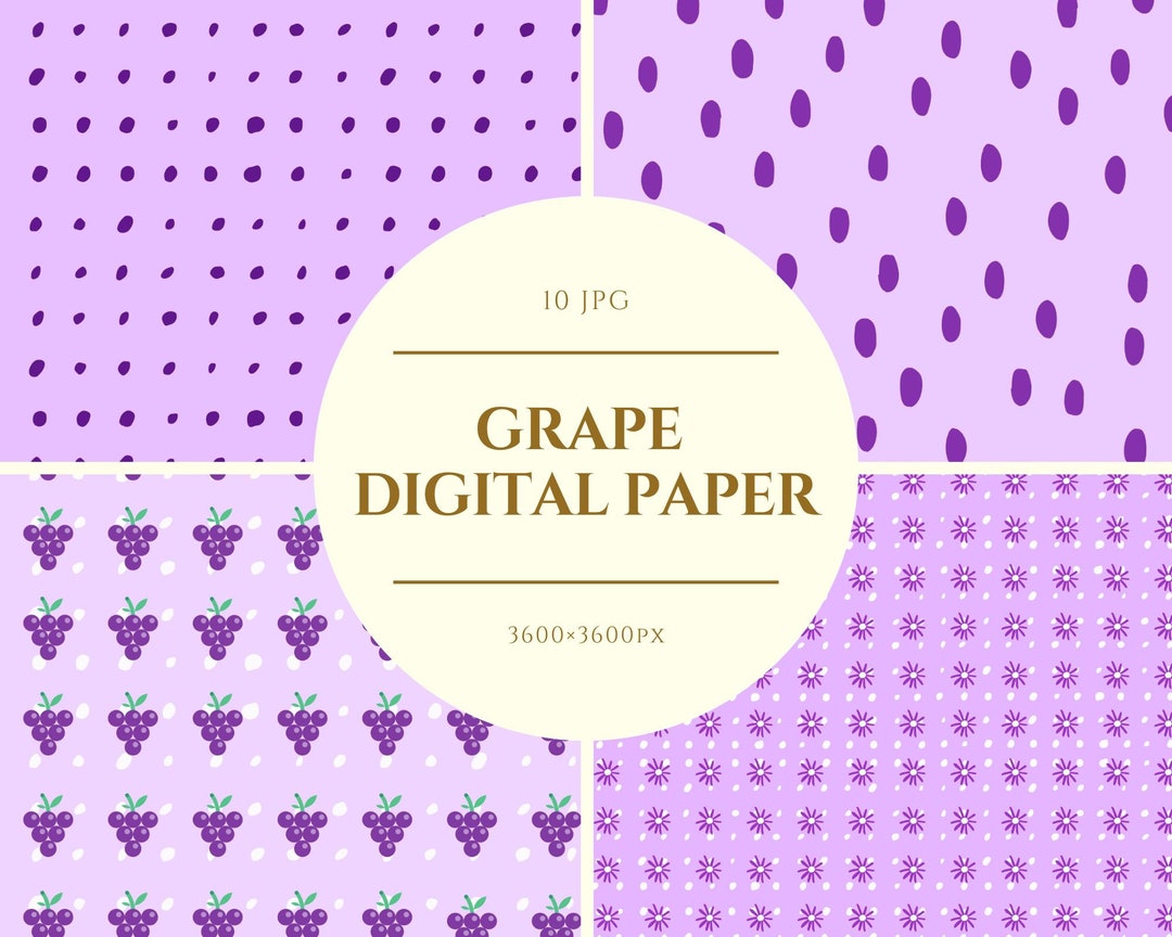 Grape Digital Paper, Strawberry Fruit Digital Paper, Digital Background ...