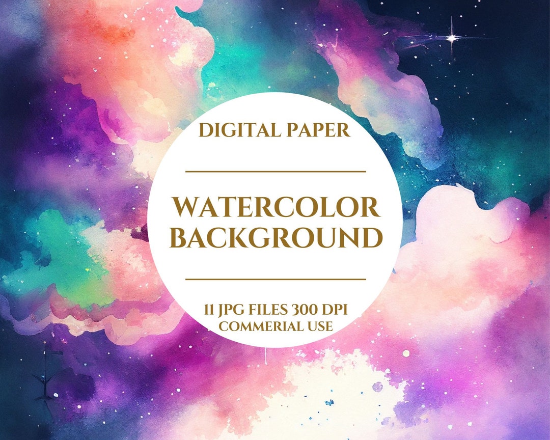 Watercolor Background Digital Paper, Captivating Background Collection ...
