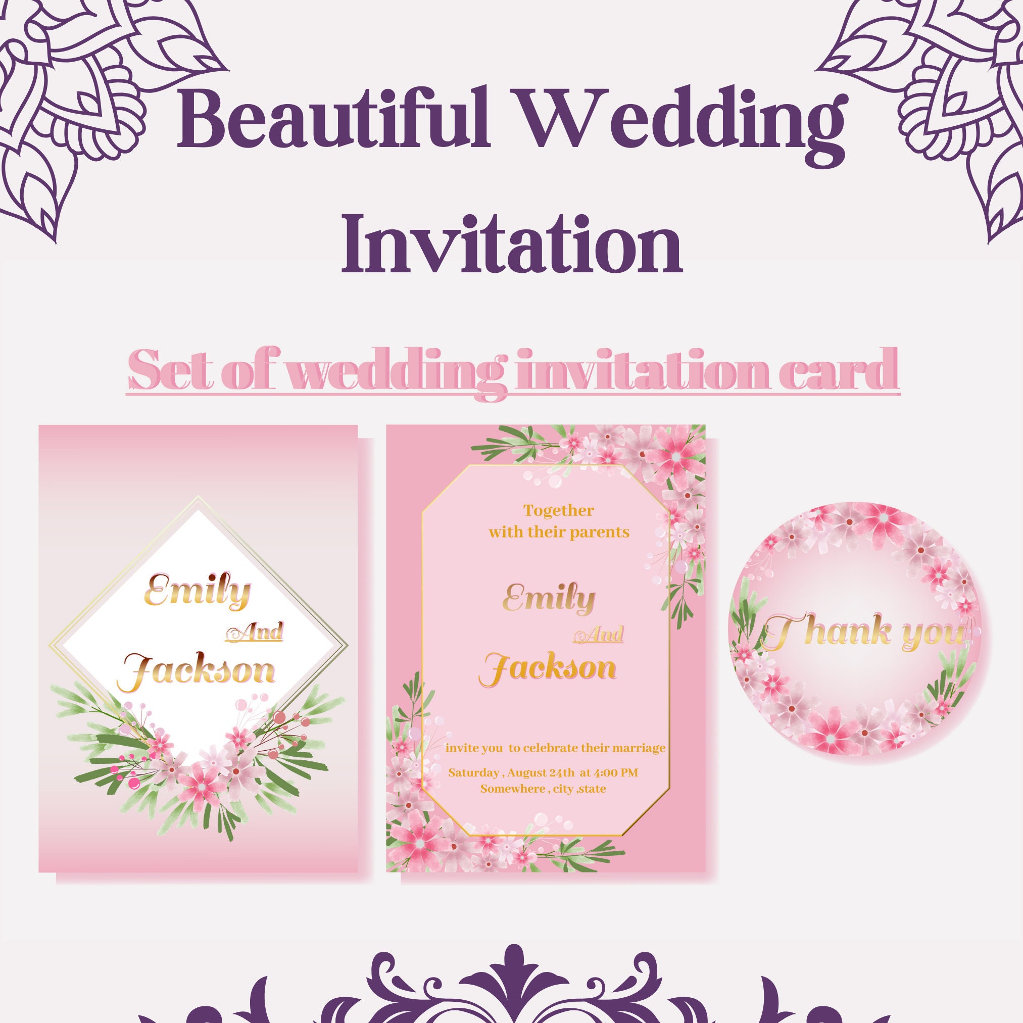 Beautiful Wedding Invitation Card Bundle Wedding MEGA Bundle - Etsy