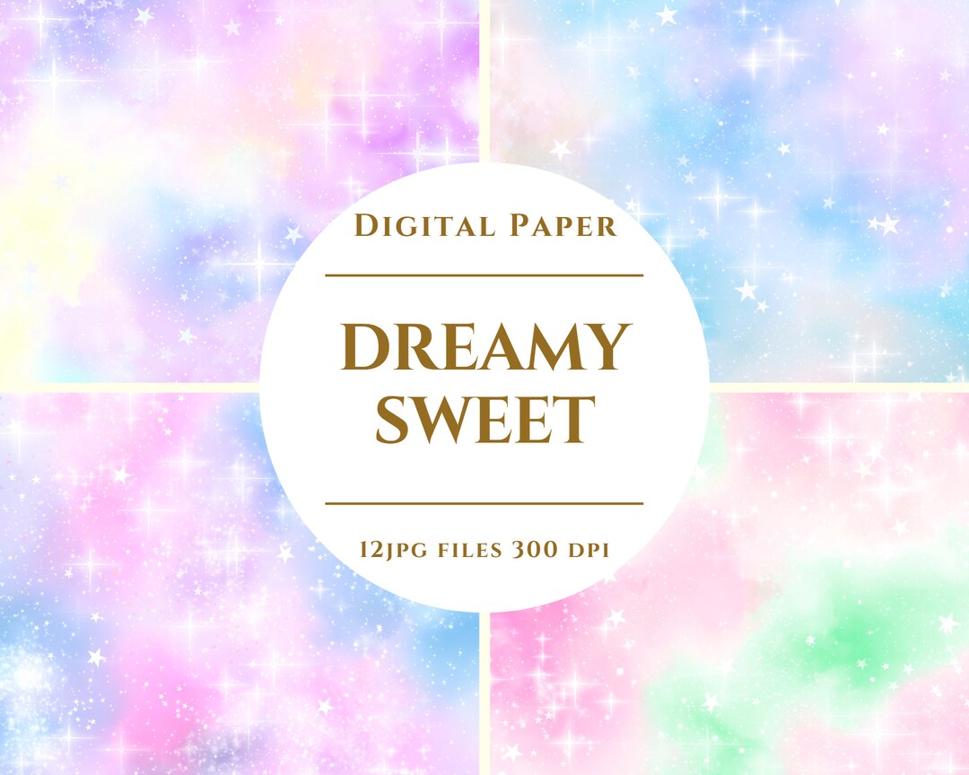Dreamy Sweet Digital Paper, Rainbow Pastel,cseamless Rainbow Pastel ...