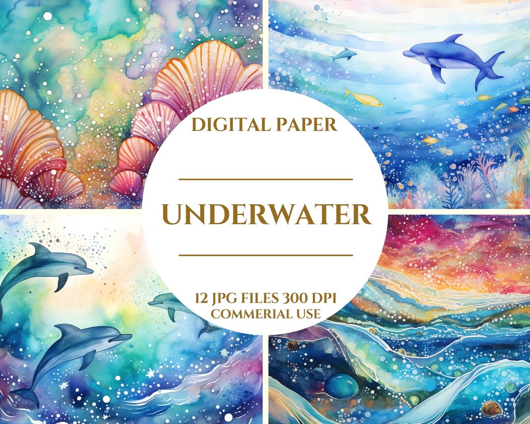 Underwater Digital Paper, Oceanic Wonders Underwater Digital Paper ...