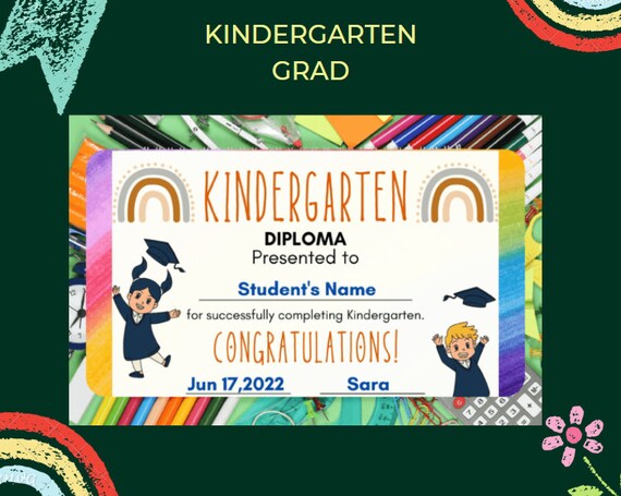 Kindergarten Grad End of Year Pre-k Graduation EDITABLE - Etsy